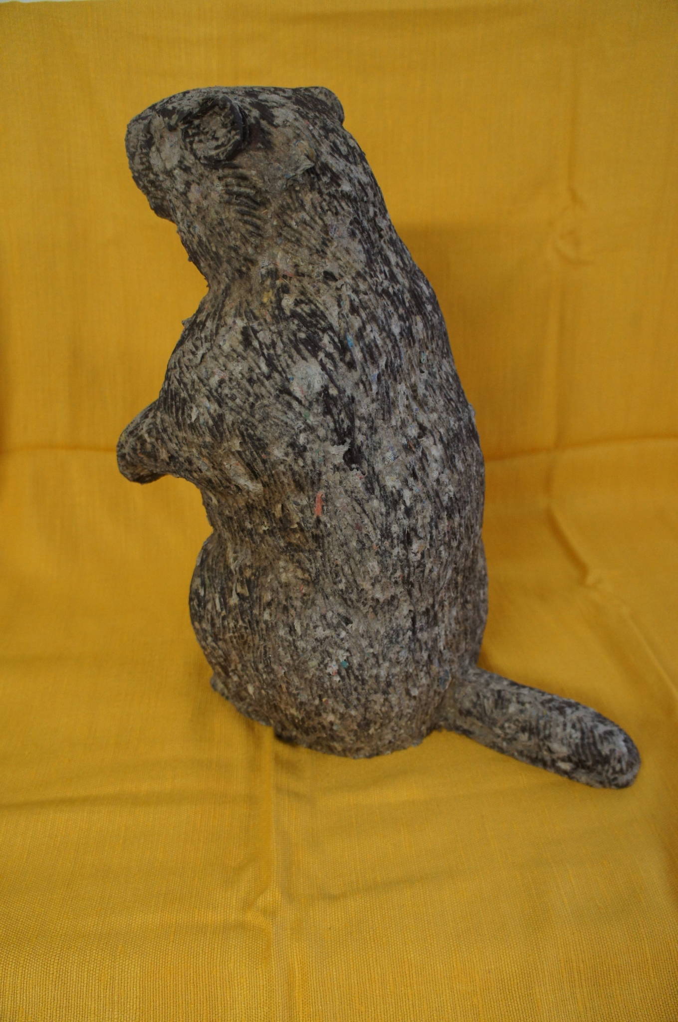 Hand Carved Wood Marmot with Papier Mache Finish