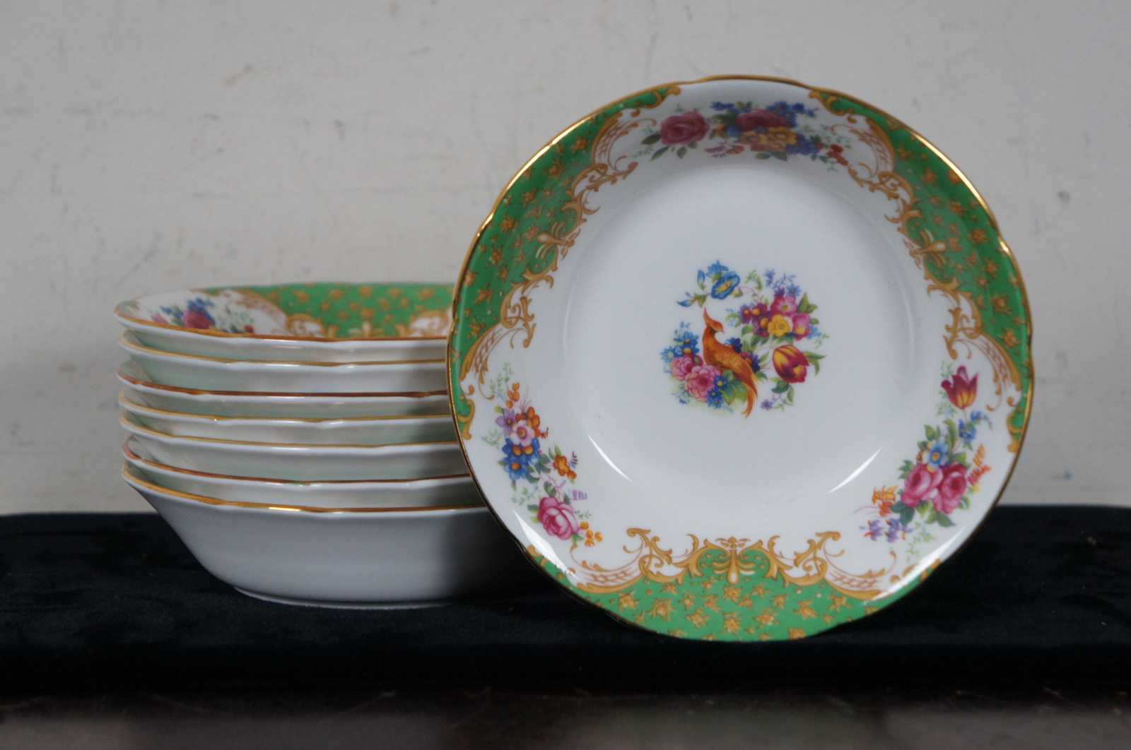 Vintage 61 Pc Paragon Rockingham Green Floral China Dinnerware Set England