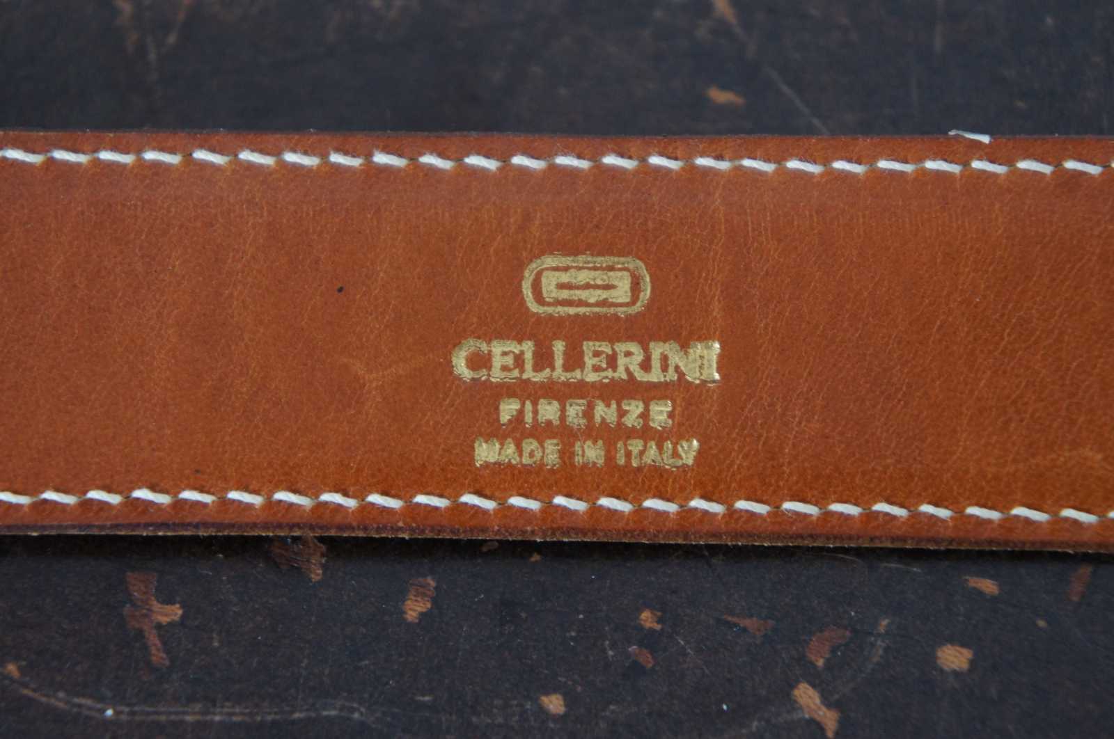 3 Vintage German & Italian Genuine Leather Belts Cellerini Santi Gold ...