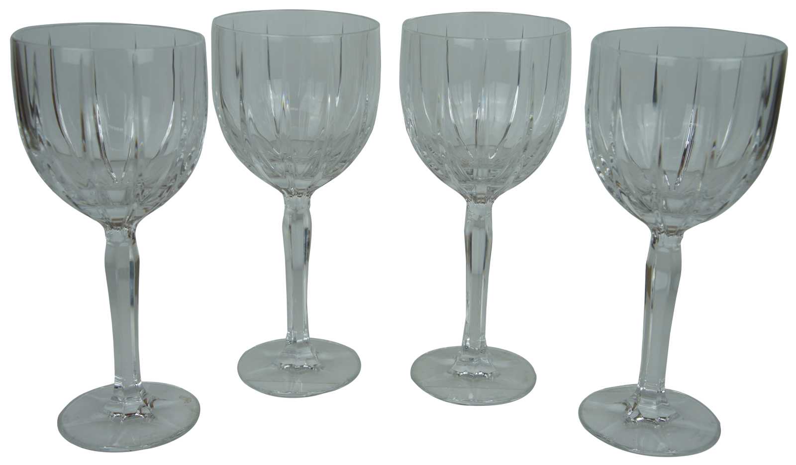 4 Vintage Waterford Crystal Marquis Omega Wine Goblet Glasses 8.5"