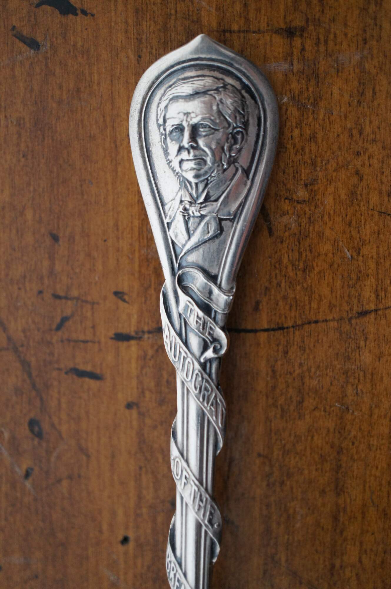Antique Oliver Wendell Holmes Sterling Silver Souvenir Tea Spoon 27g 6"