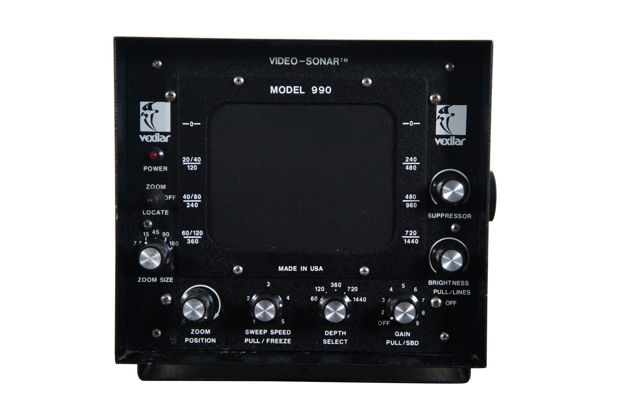 Vintage 1970s Vexilar Zoom Video Sonar Model 990 Nautical Ice Fishing 11"