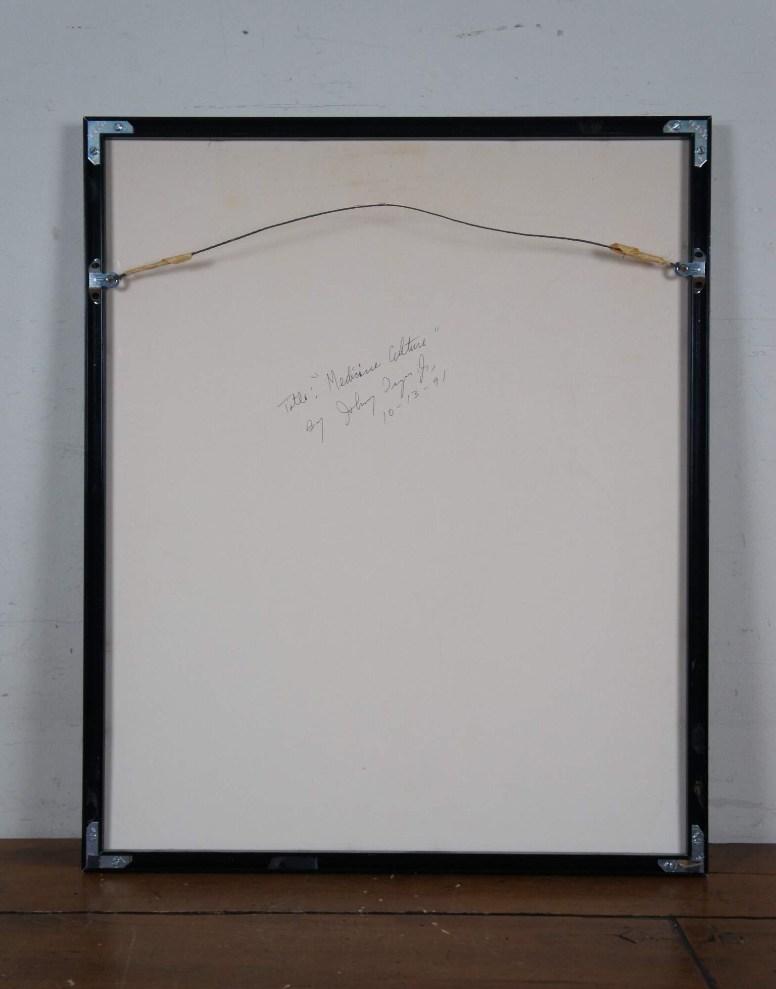 1980s Native American Johnny Tiger Jr Medicine Culture Indian Print 23"