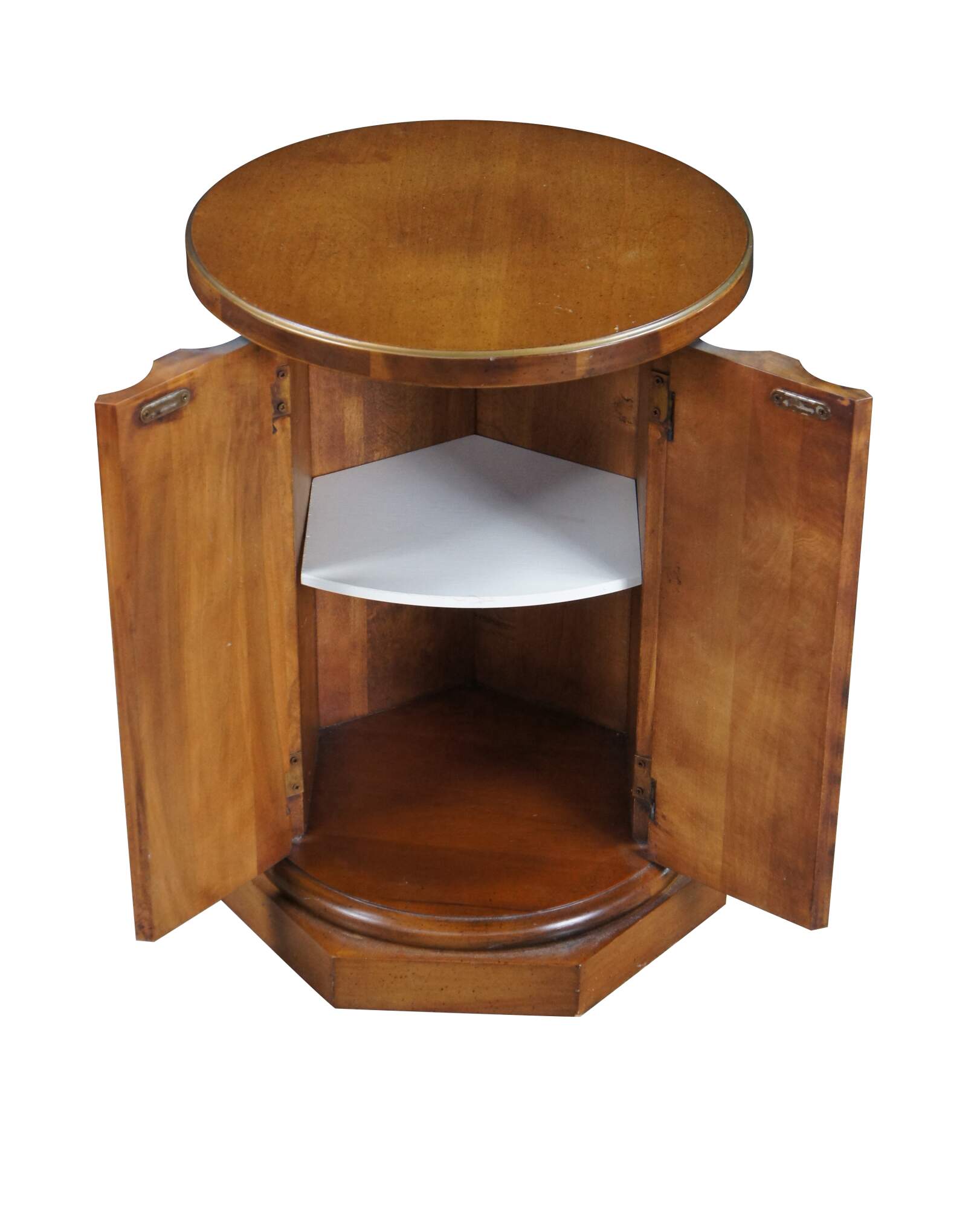 2 Mid Century Modern American of Chicago Neoclassical Pedestal Tables ...