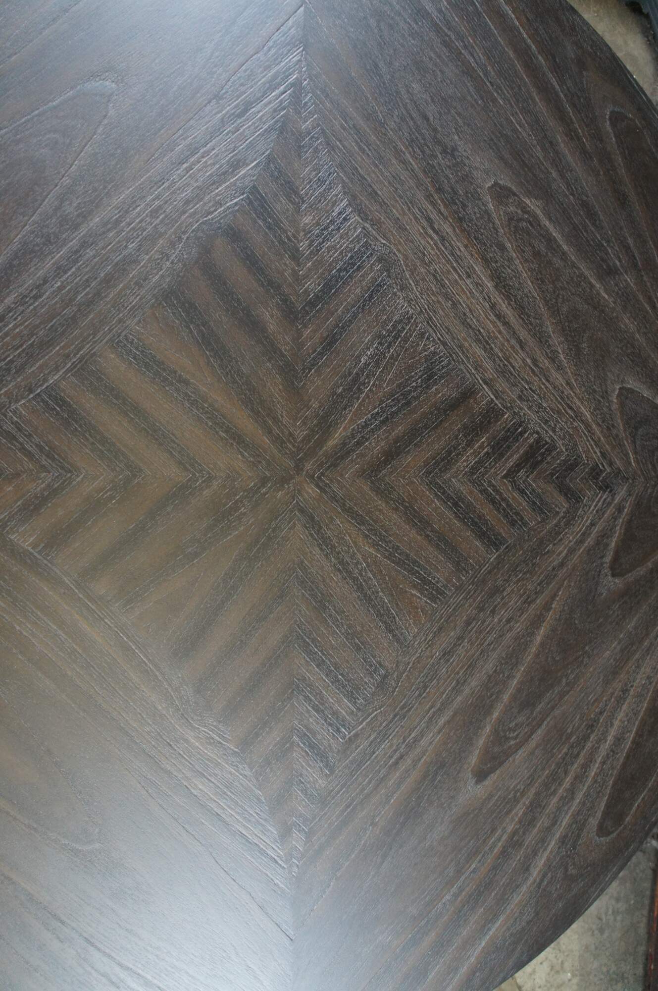 Gabby Home Adams Cerused Forest Black Oak Round Pedestal Dining Table 60"