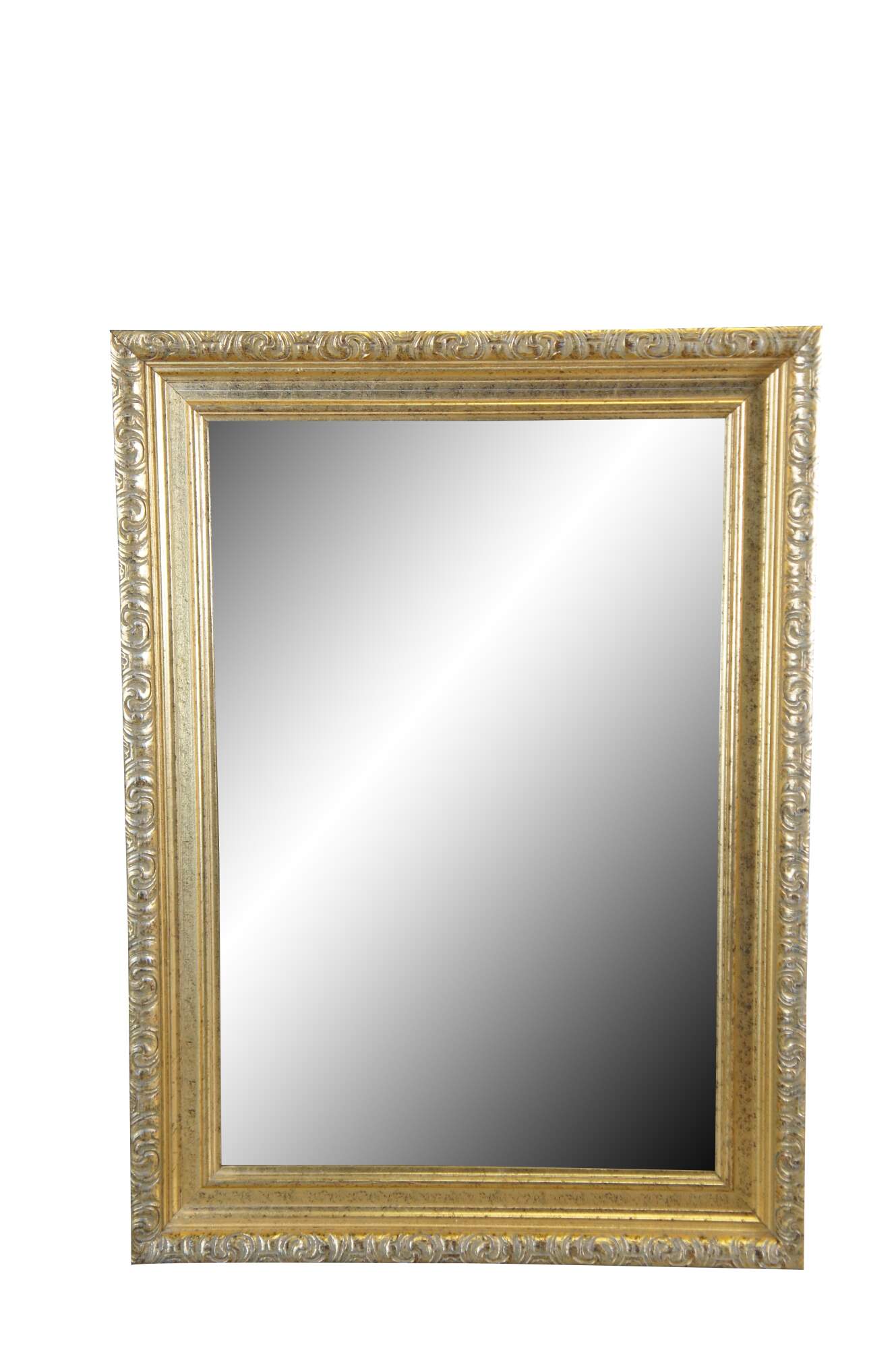 Hollywood Regency Rectangular Carved Wall Hanging Mirror Beveled Frame ...